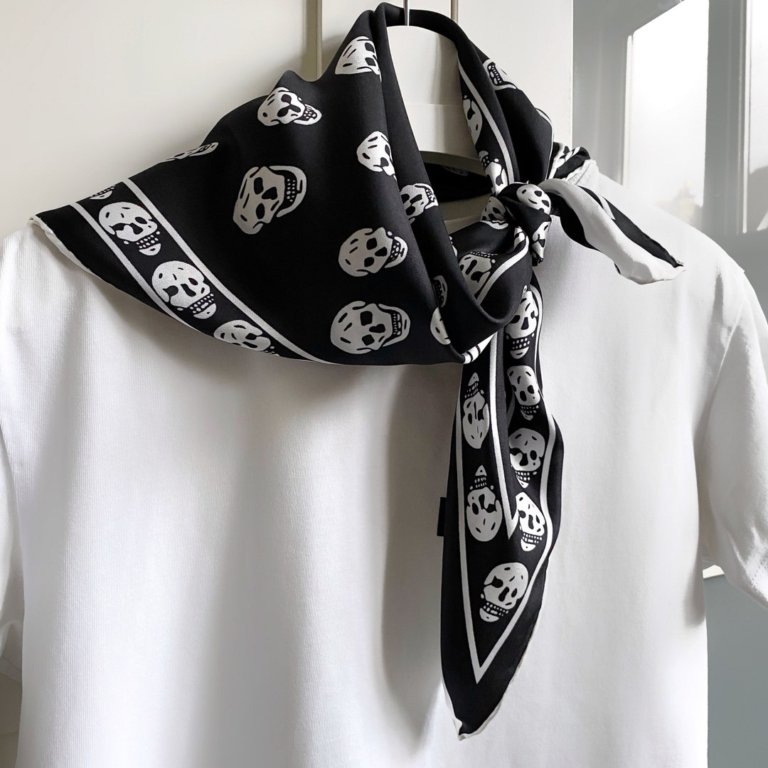 Rock and Roll Large Silk Bandana, Mulberry Silk Scarf, Men Women Silk ...