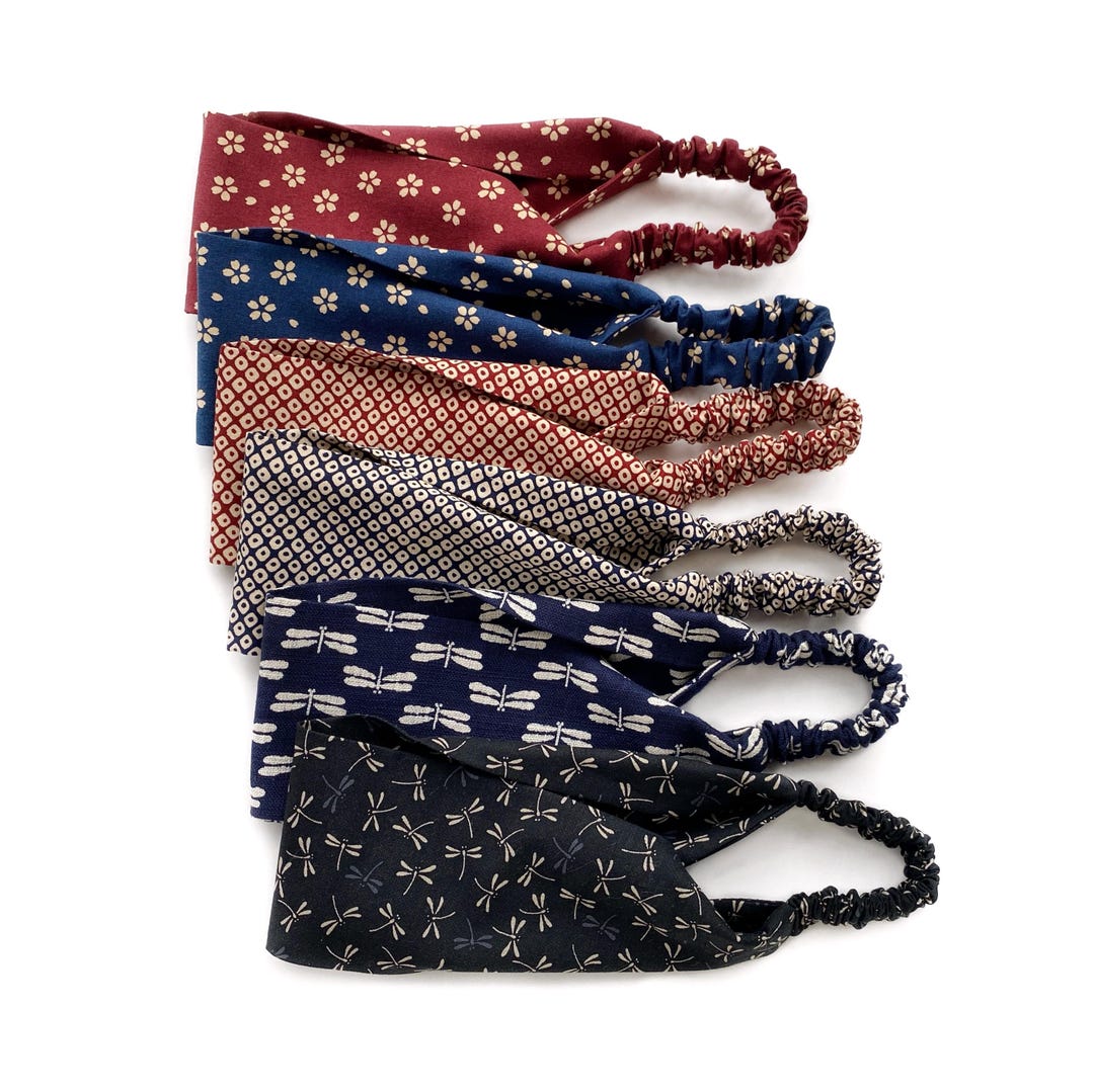 Japanese Cotton Yoga Headband – Wide Soft Elasticated Hairband - Etsy