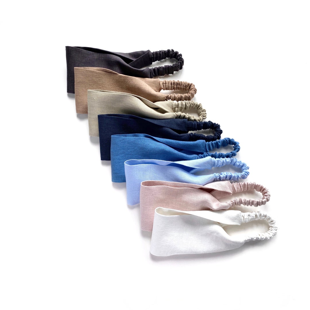 Handmade Organic Cotton Linen Yoga Headband, Hairbands, Wide Headband ...
