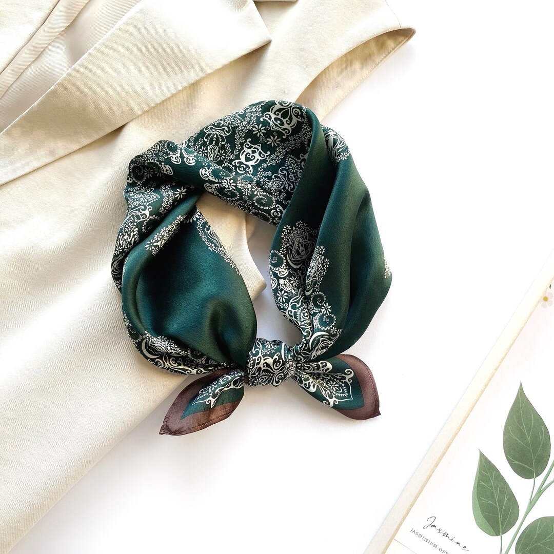 Mandala Print Mulberry Silk Scarf, Womens Silk Bandana, Neck Scarf ...