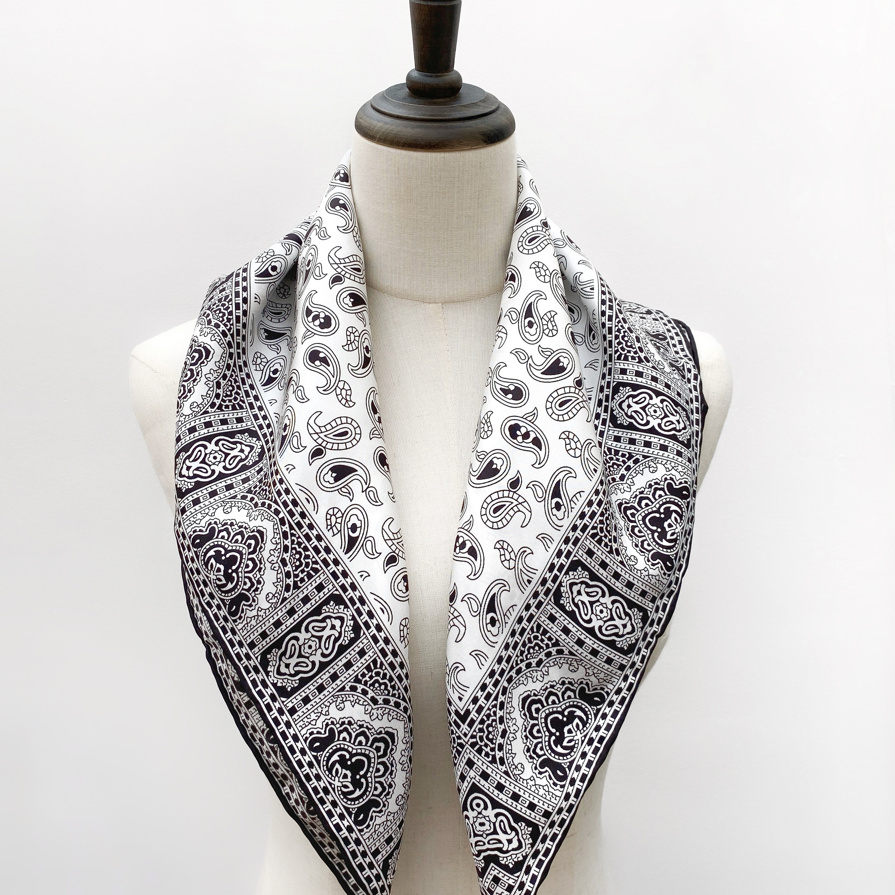 Silk Twill Bandana Square Neck Scarf, Men Women Silk Silk Twill Bandana Square Neck Scarf, Men Women Silk
