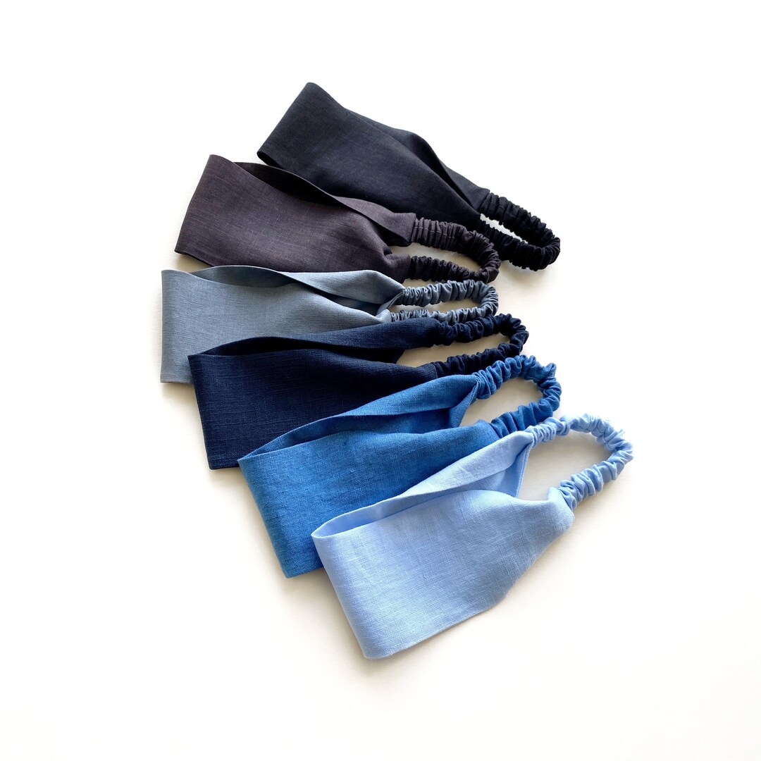 Handmade Natural Cotton Linen Flat Headbands for Women, Stretchy Wide ...
