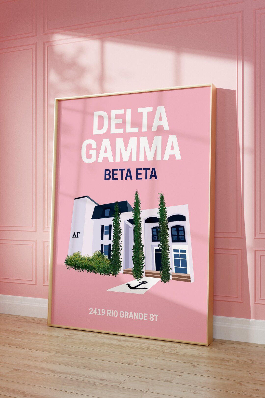 Delta Gamma Austin Preppy Artwork DIGITAL DOWNLOAD - UT Tower Download ...