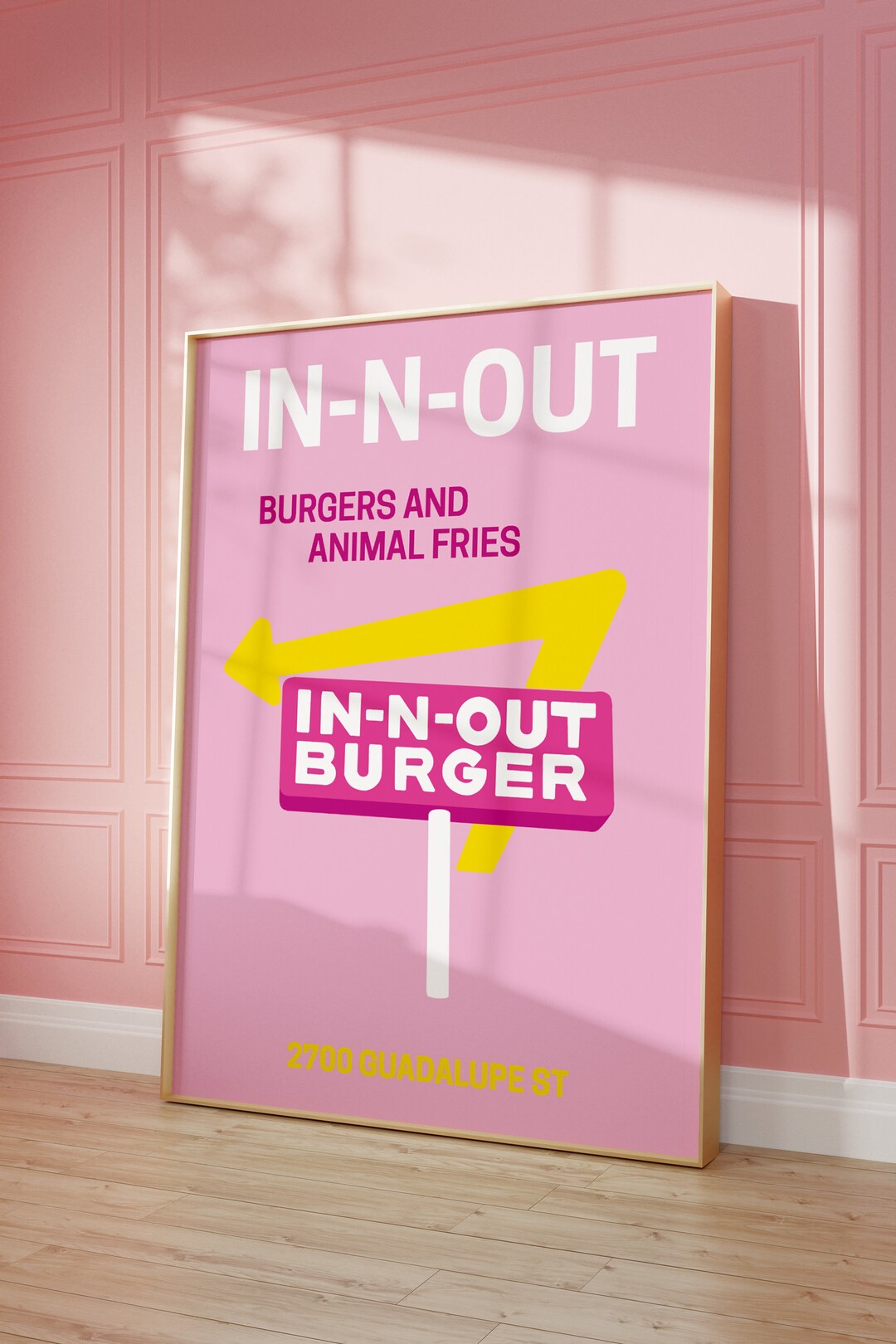 Burger and Fries Austin Preppy Artwork DIGITAL DOWNLOAD - UT Tower ...