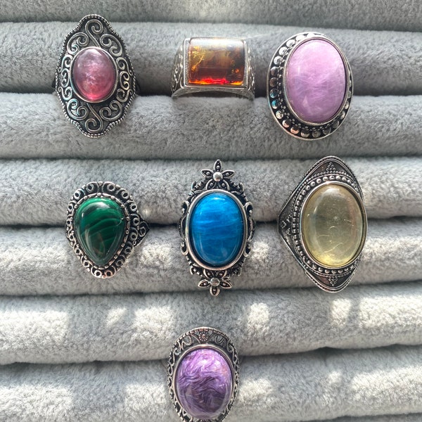 Healing Crystal Ring - Etsy UK