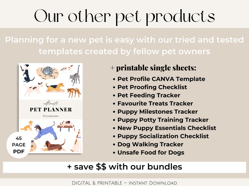 Pet Profile CANVA Template Printable | Instant Digital Download | Pet ...