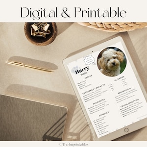 Pet Profile CANVA Template Printable | Instant Digital Download | Pet ...