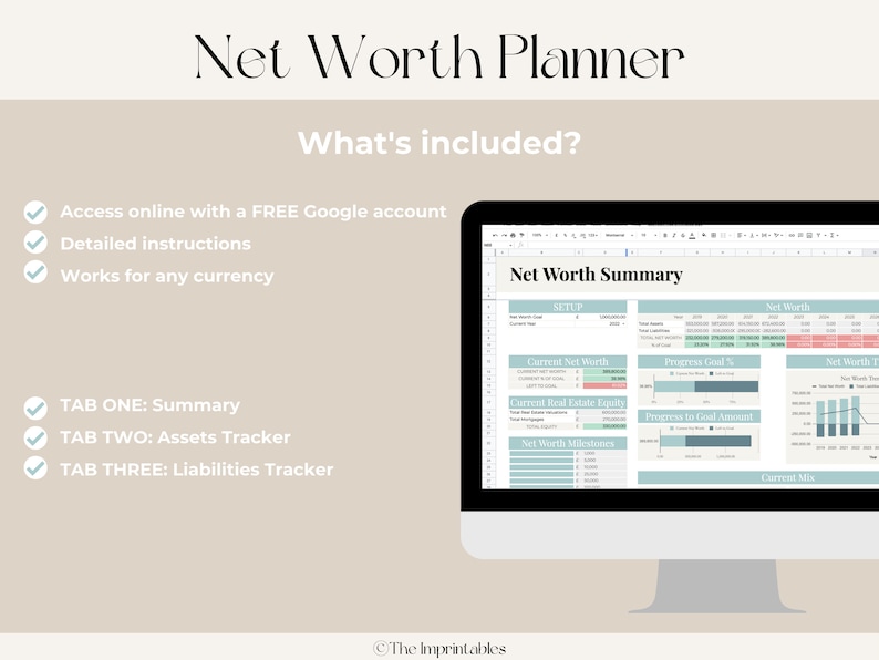 Ultimate Annual Budget & Net Worth BUNDLE | Google Sheets Digital ...