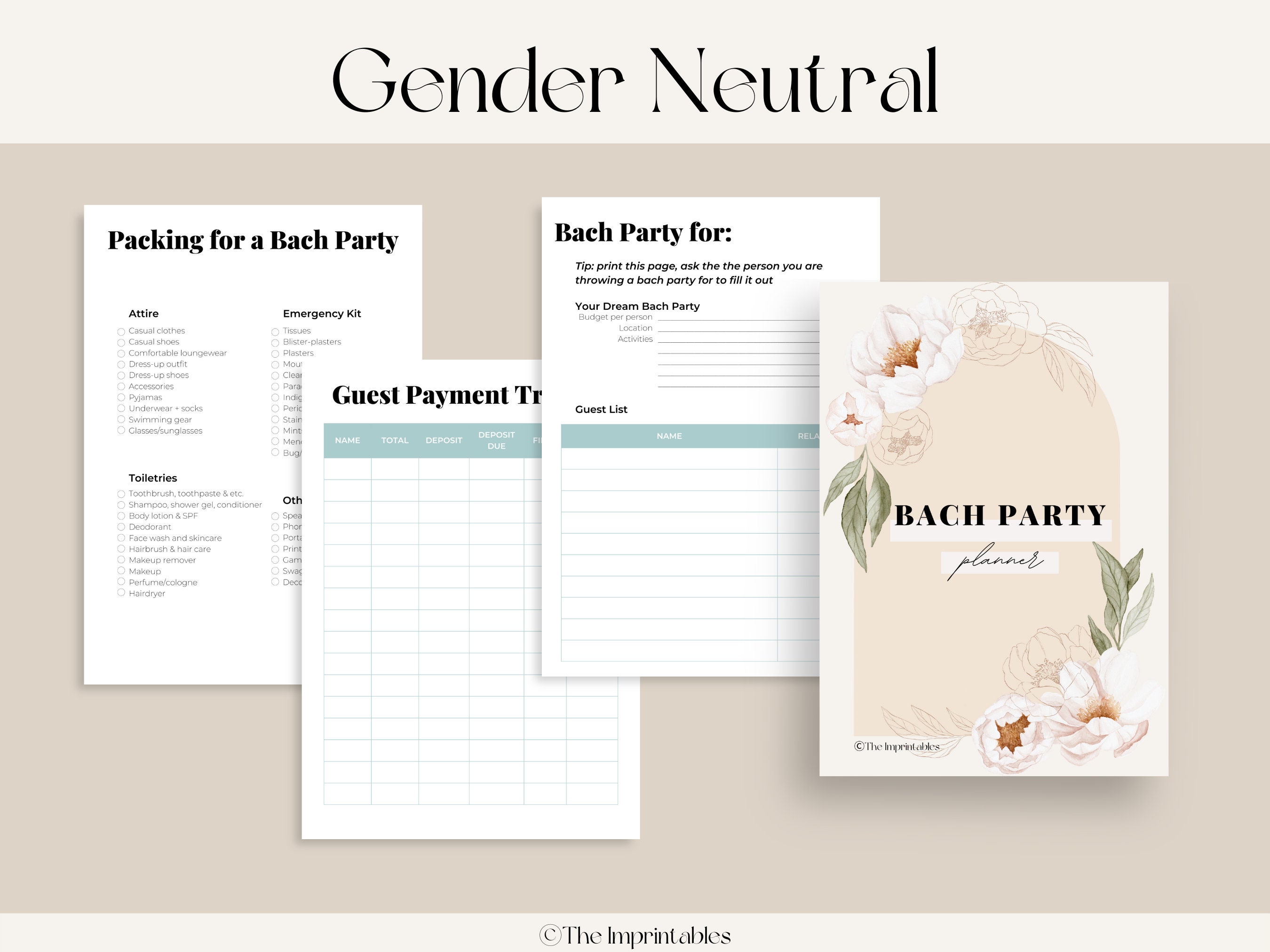 Bach Party Planning Bundle: Bach Party Planner and Budget Spreadsheet ...