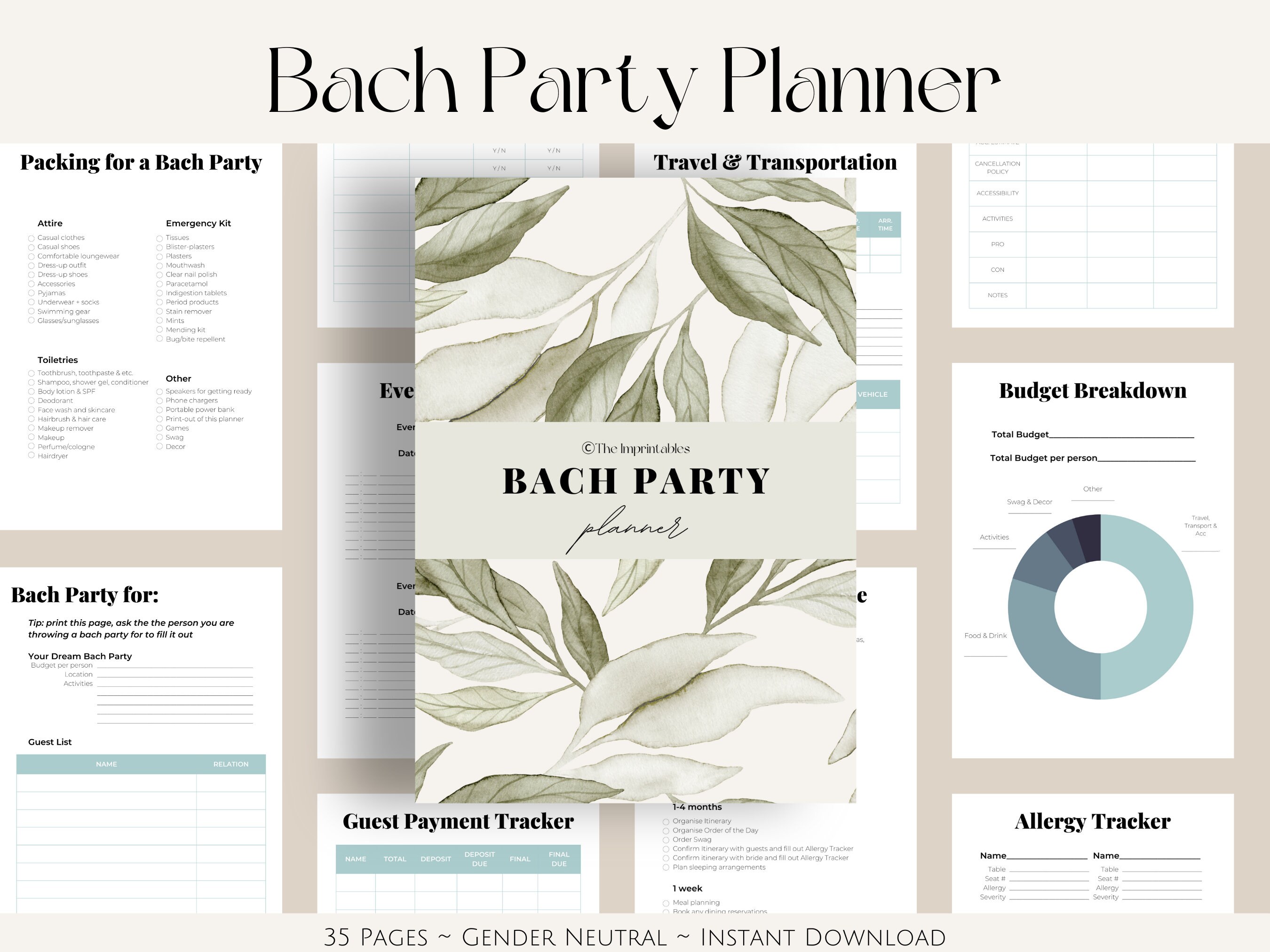 Bach Party Planning Bundle: Bach Party Planner and Budget - Etsy