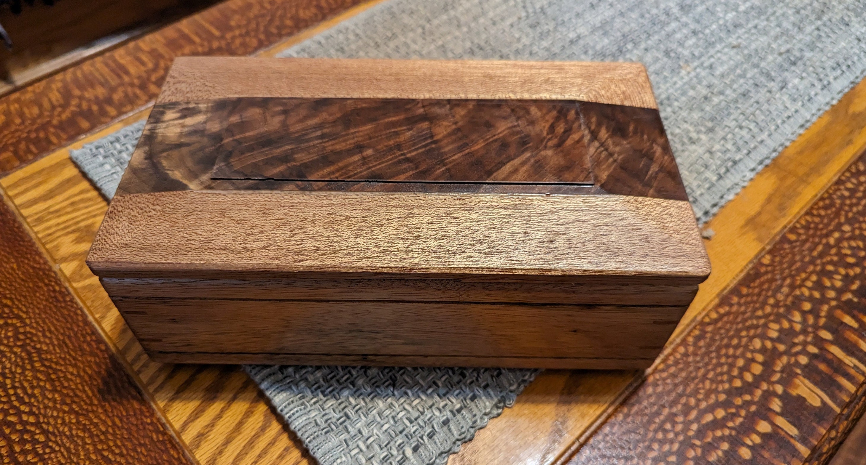Mahagony and Walnut Keepsake Box - Etsy