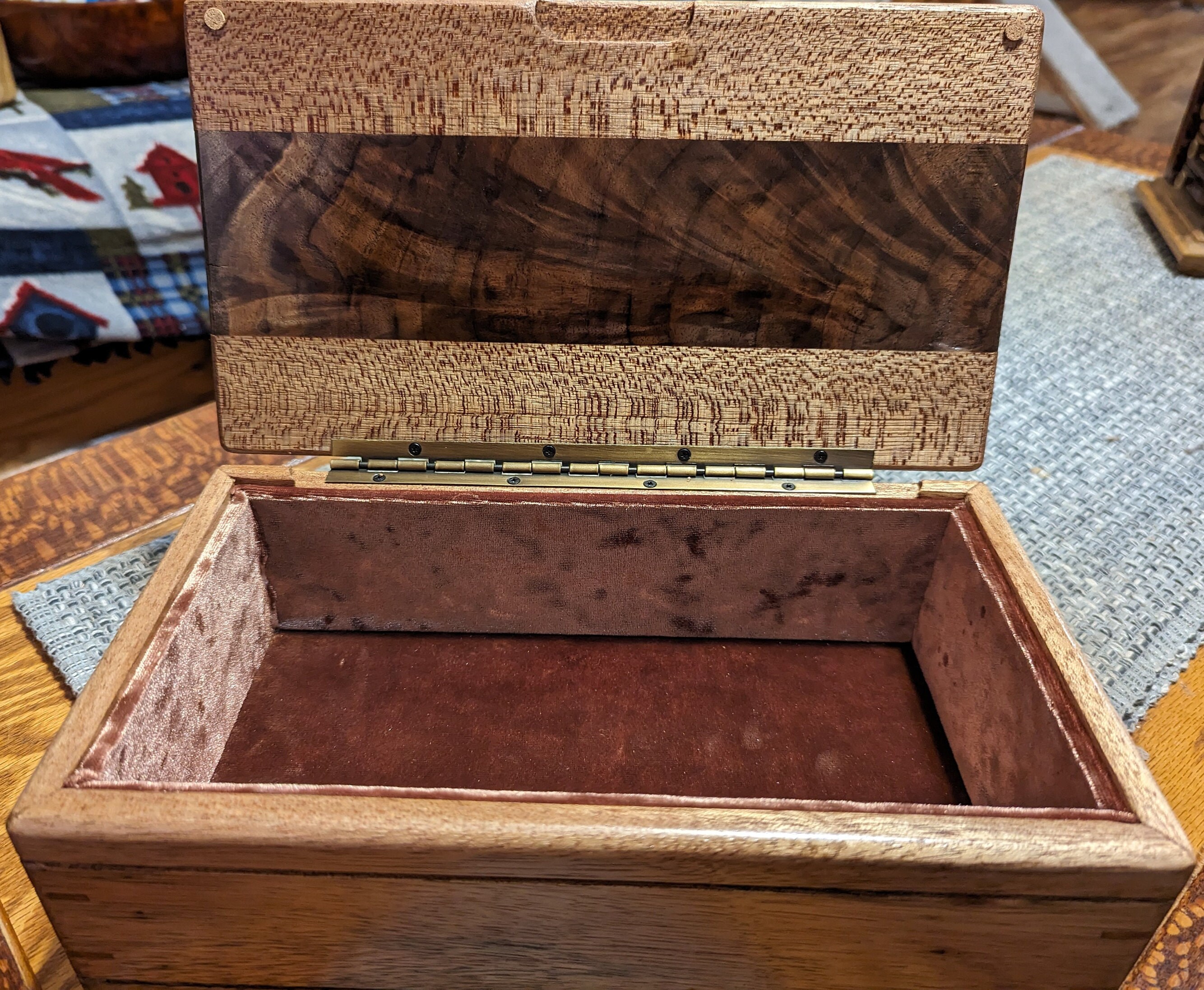 Mahagony and Walnut Keepsake Box - Etsy