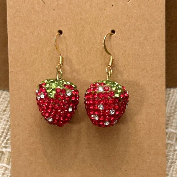 Strawberry Earrings - Etsy