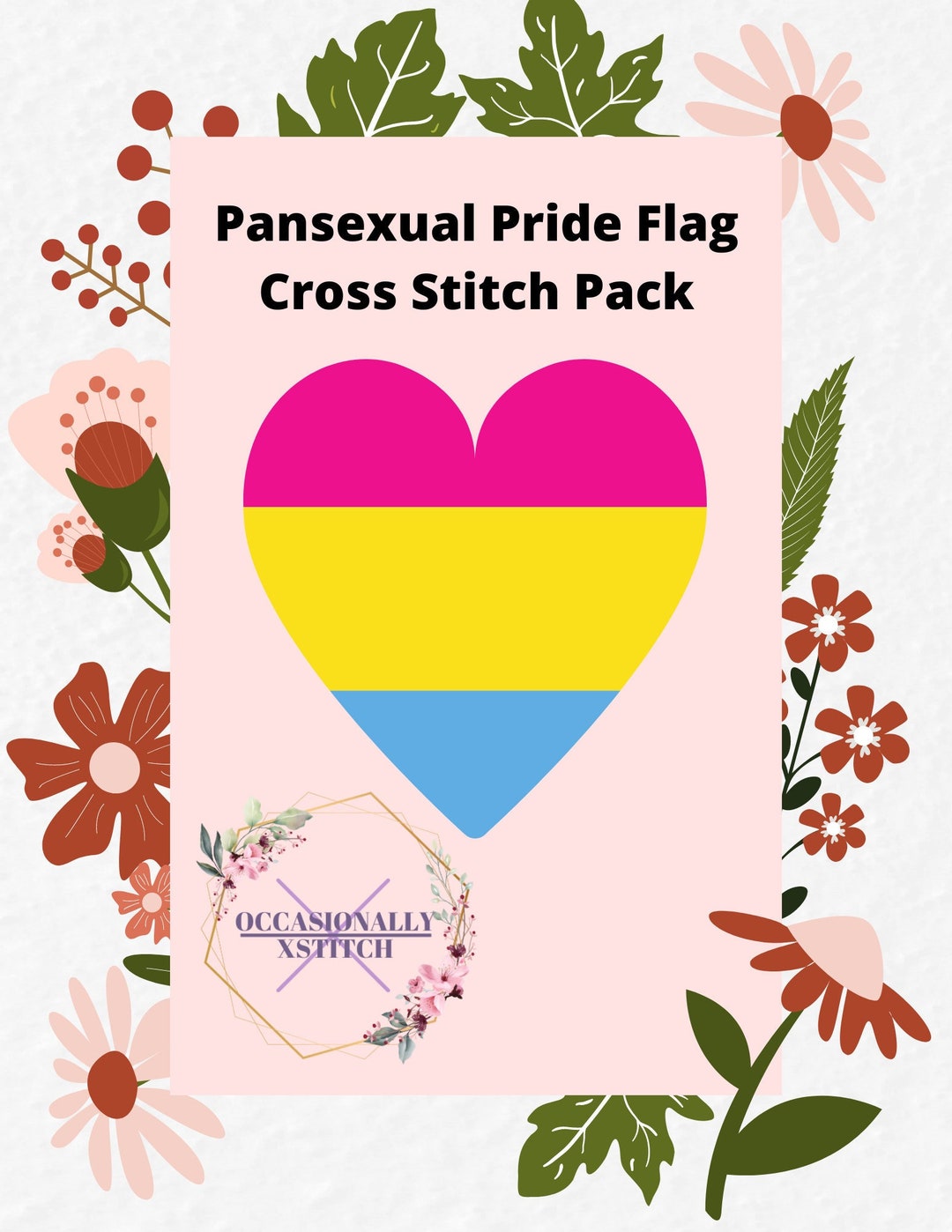 Pansexual Pride Flag Cross Stitch Pattern Pack - Etsy