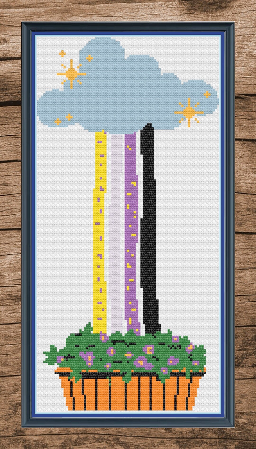 Nonbinary Flag Rainbow Flower Cross Stitch Pattern Instant Download PDF ...