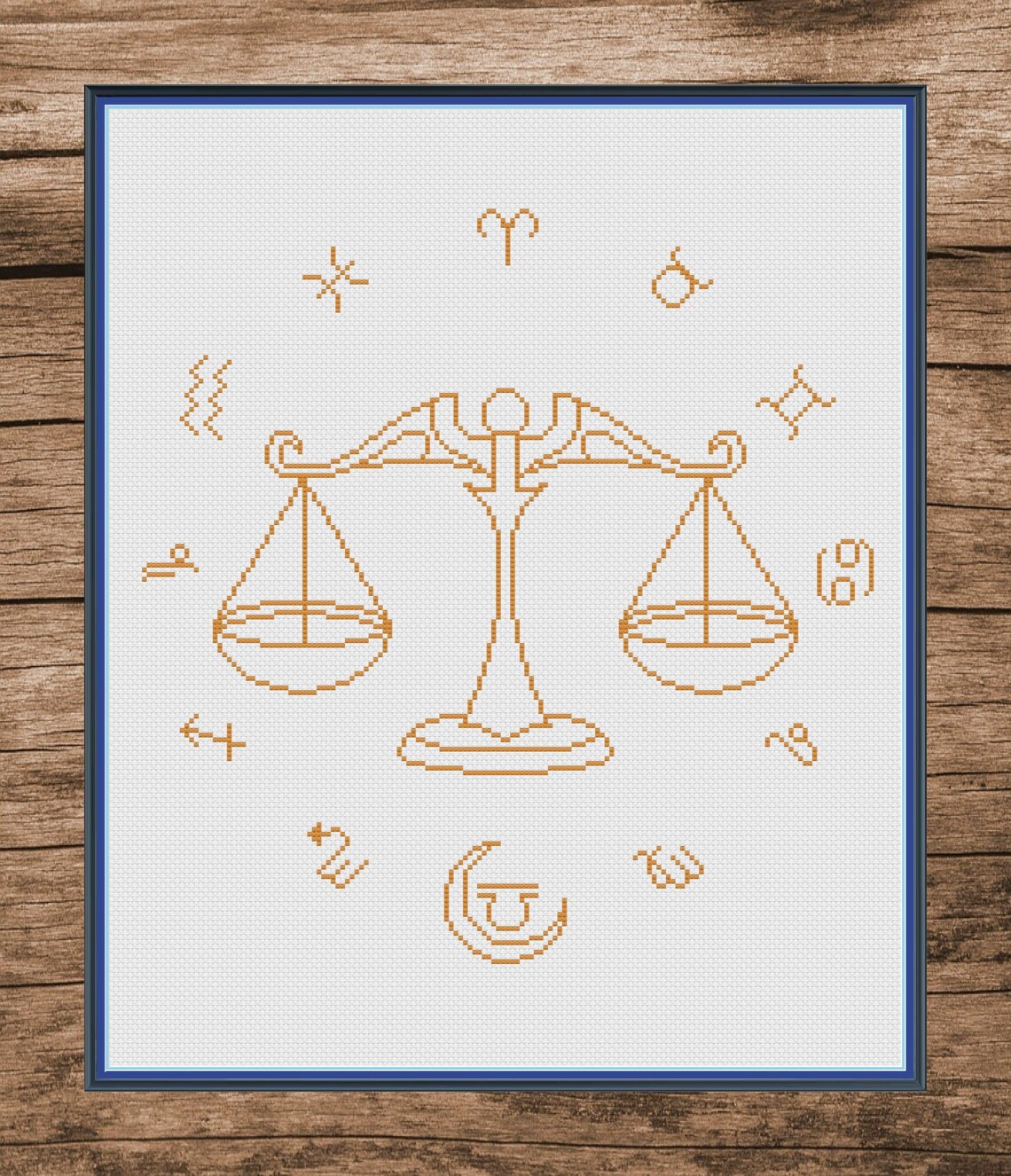 Libra Zodiac Line Design Cross Stitch Pattern Instant Download PDF - Etsy