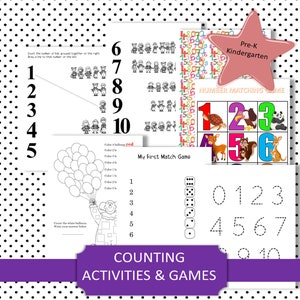 COUNTING & NUMBERS Pre-k / Kindergarten Printables - Etsy