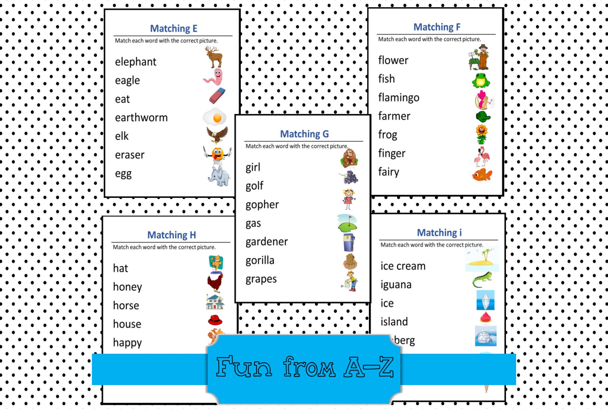 ABC Match Worksheets/kids Activity Pages/printable Classroom ...