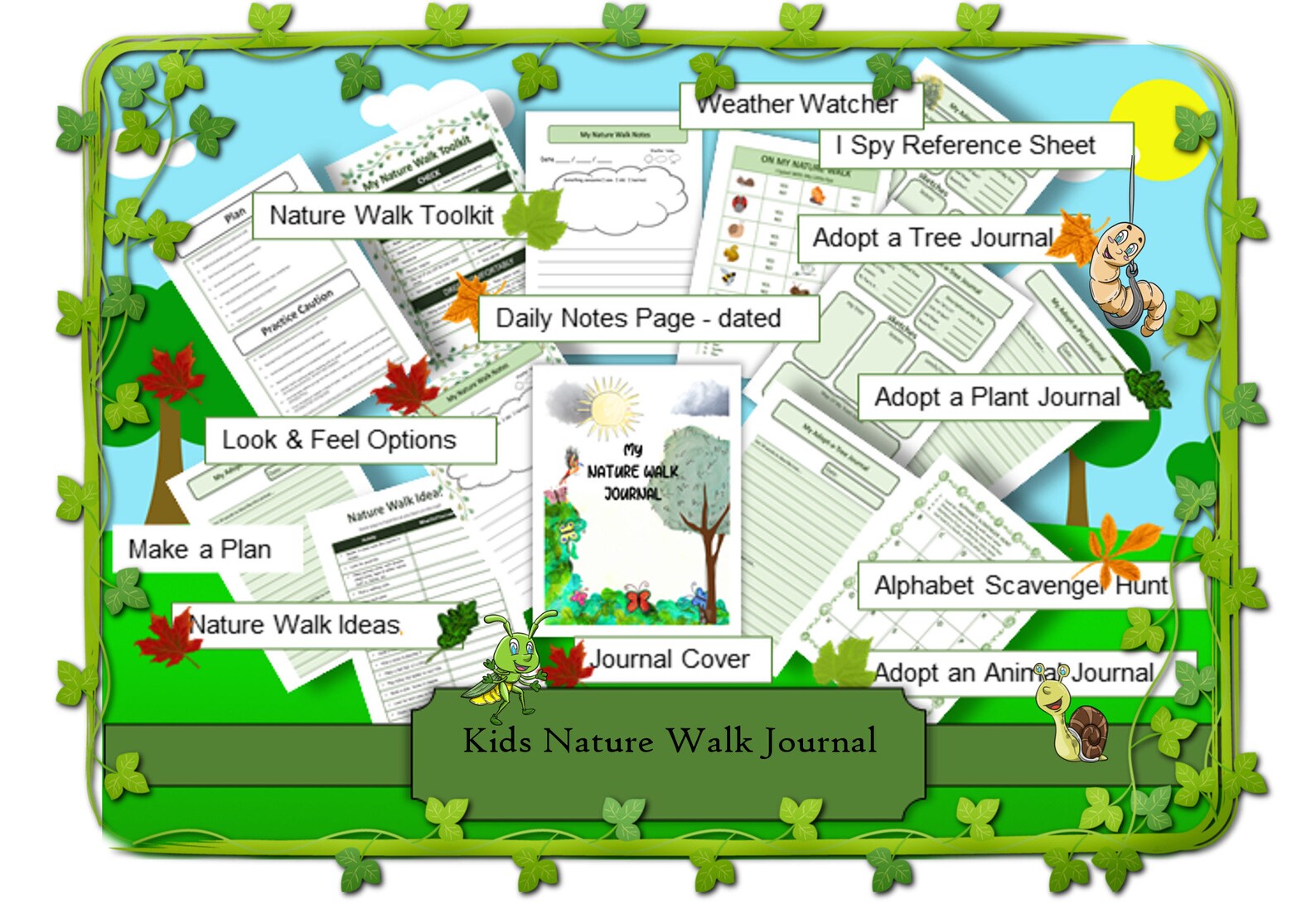Kids Nature Walk Journal / Printable Outdoor Adventure Workbook ...