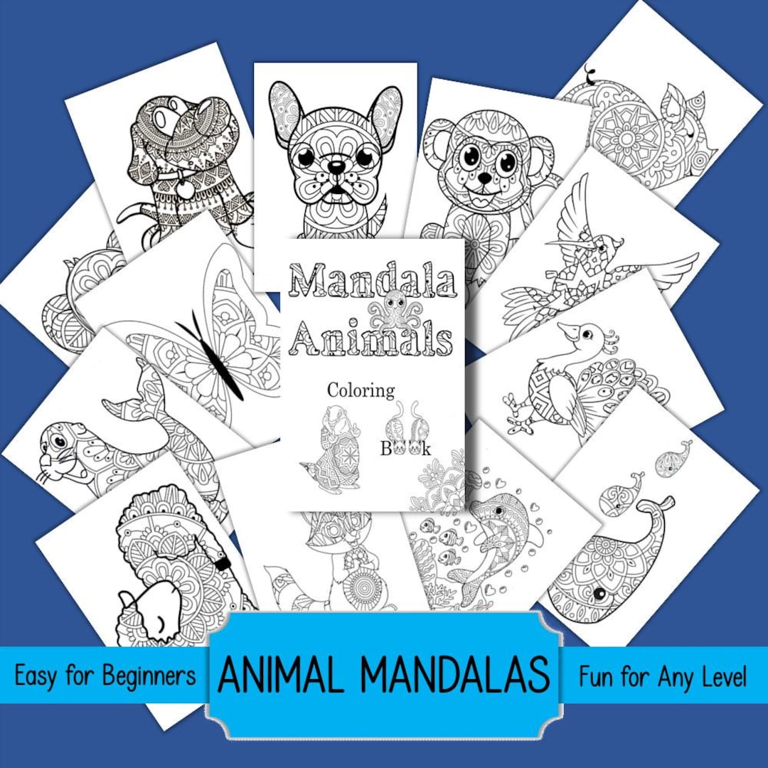PRINTABLE COLORING PAGES / Animal Mandalas - Etsy