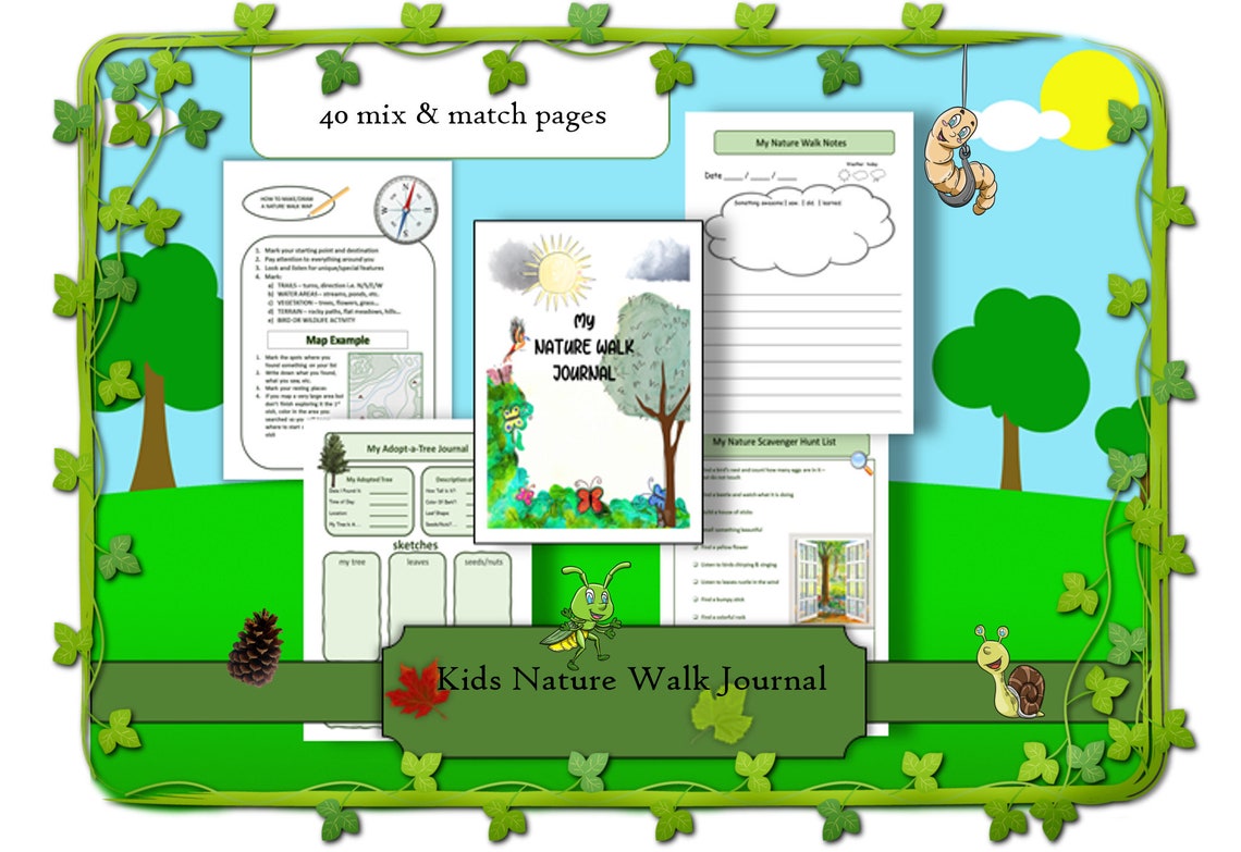 Kids Nature Walk Journal / Printable Outdoor Adventure Workbook ...