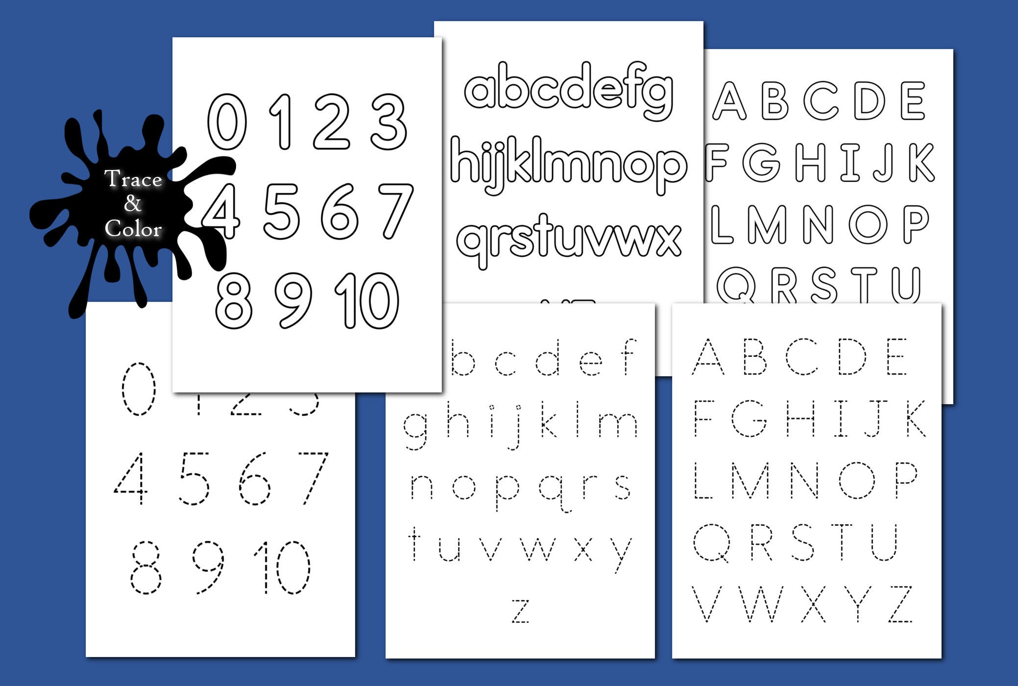 ABC & 123 Worksheets / Letters and Numbers Printables - Etsy