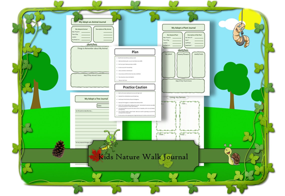 Kids Nature Walk Journal / Printable Outdoor Adventure Workbook ...