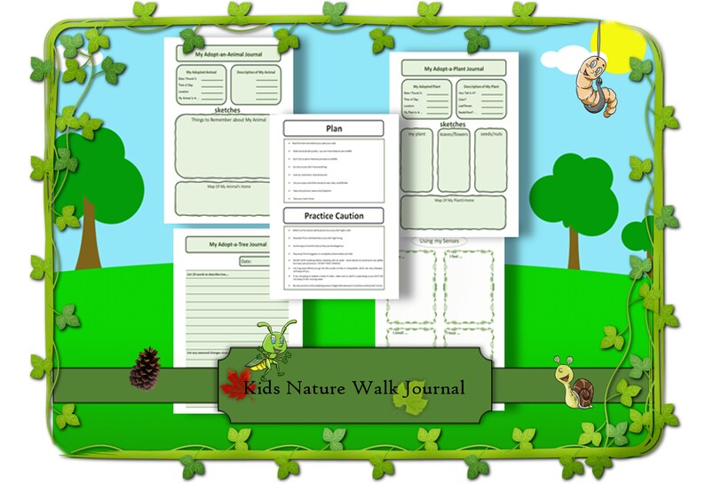 Kids Nature Walk Journal / Printable Outdoor Adventure Workbook ...