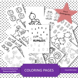 COUNTING & NUMBERS Pre-k / Kindergarten Printables - Etsy