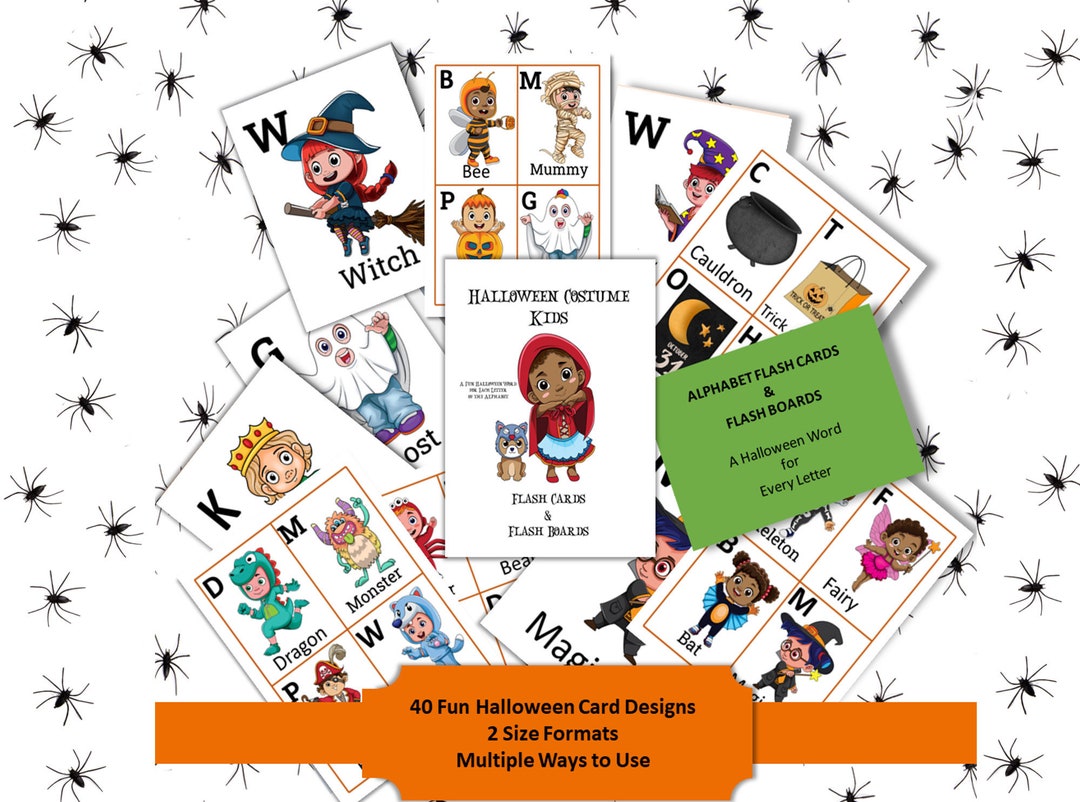 Alphabet Spelling Flashcards, Halloween Games, Halloween Activities - Etsy