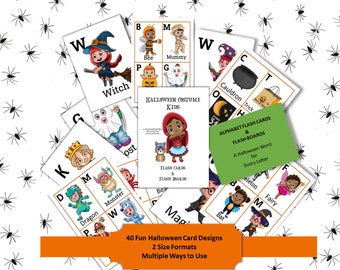 Halloween Alphabet Flashcards - Etsy