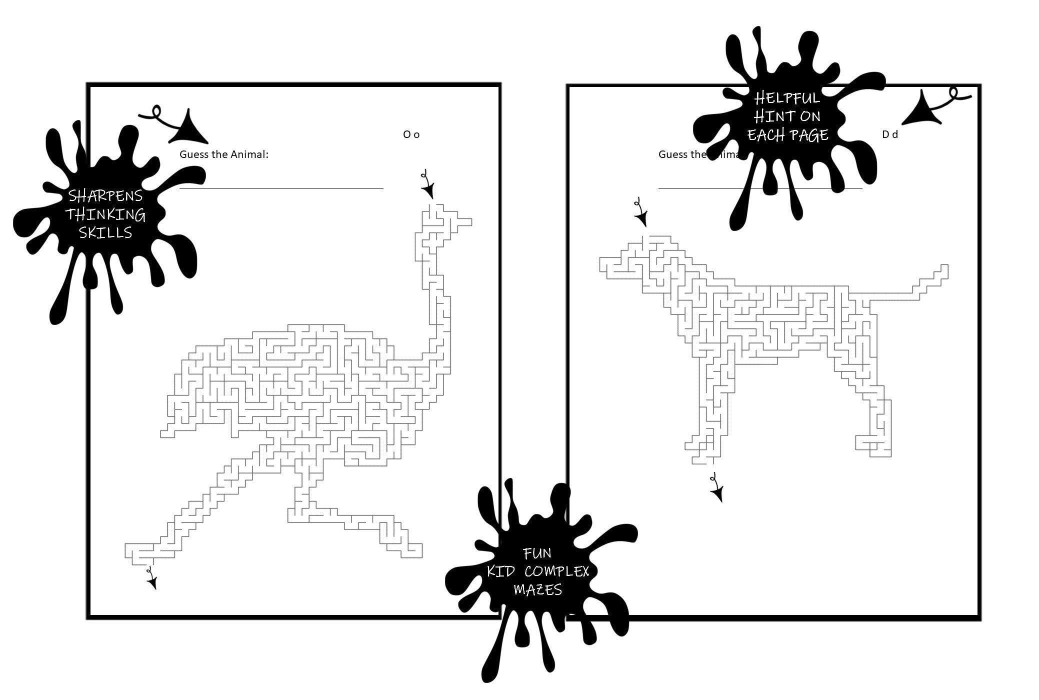 Kids Mazes - 107 Printable Puzzles – ABC Brain Games - Etsy