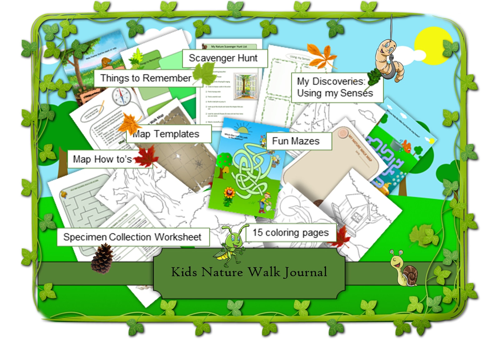 Kids Nature Walk Journal / Printable Outdoor Adventure Workbook ...