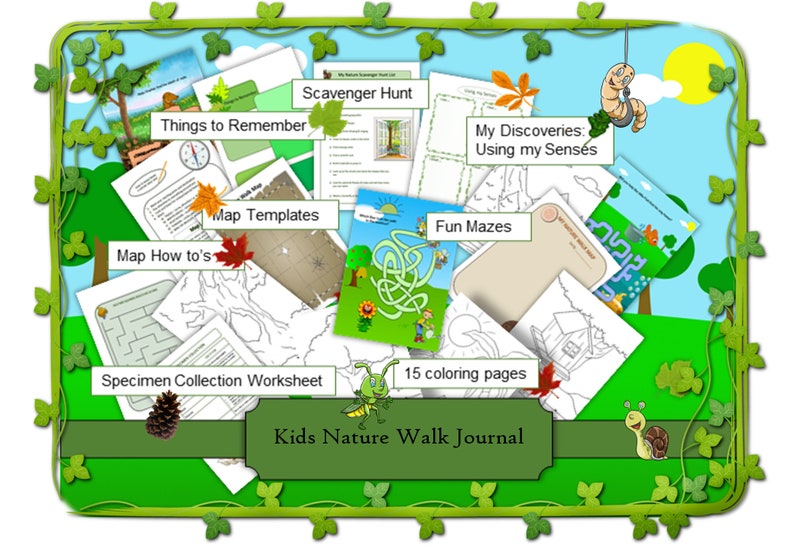 Kids Nature Walk Journal / Printable Outdoor Adventure Workbook ...