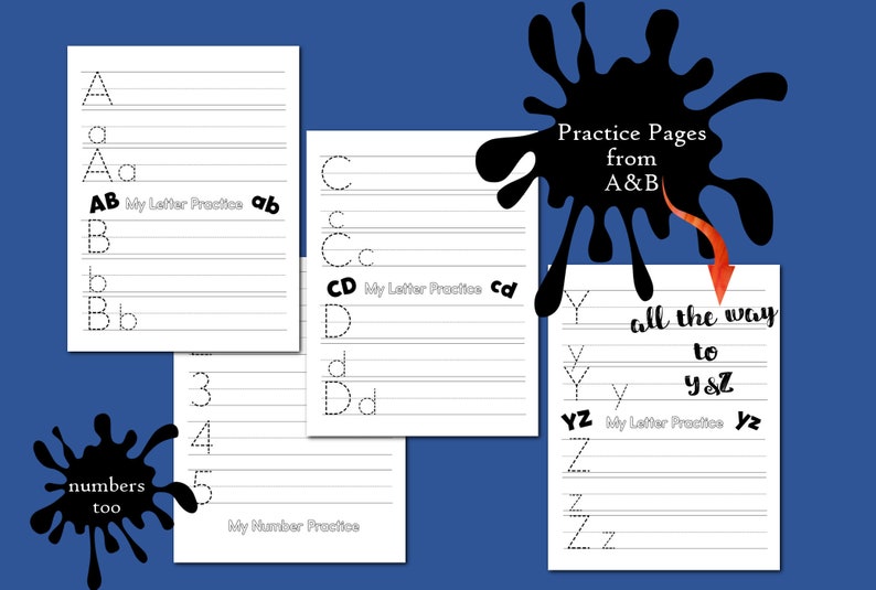 ABC & 123 Worksheets / Letters and Numbers Printables - Etsy