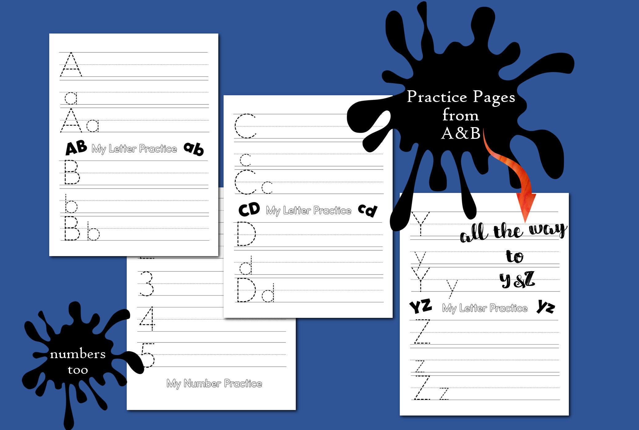 ABC & 123 Worksheets / Letters and Numbers Printables - Etsy
