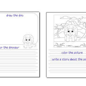 Dinosaur Draw and Write Activity Book - Etsy
