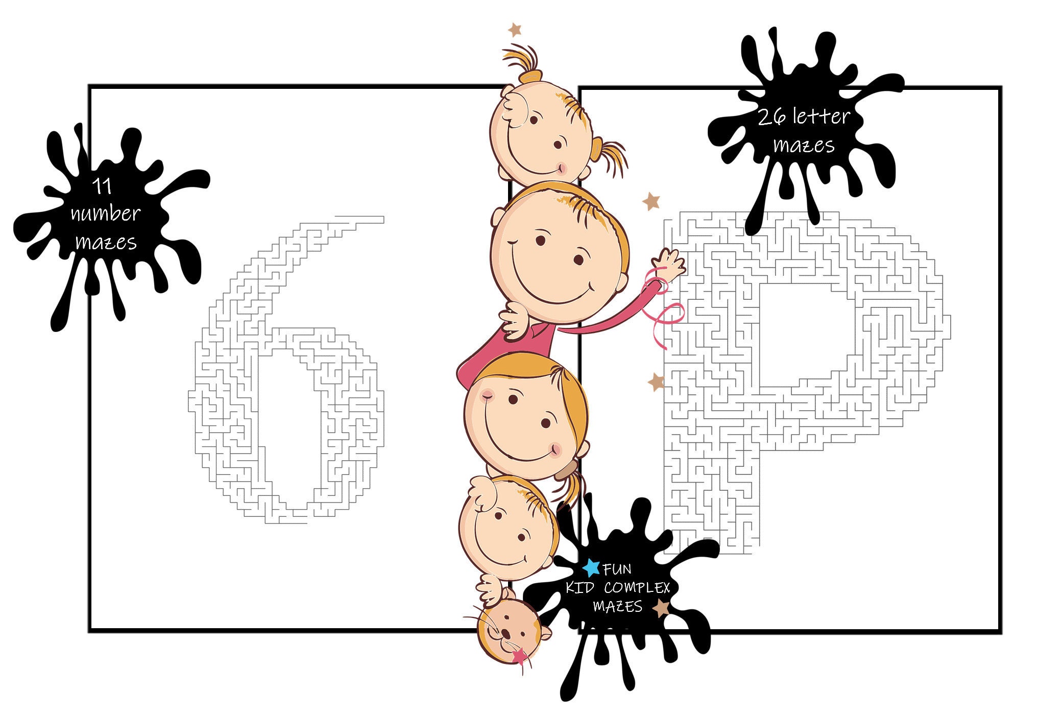 Kids Mazes - 107 Printable Puzzles – ABC Brain Games - Etsy