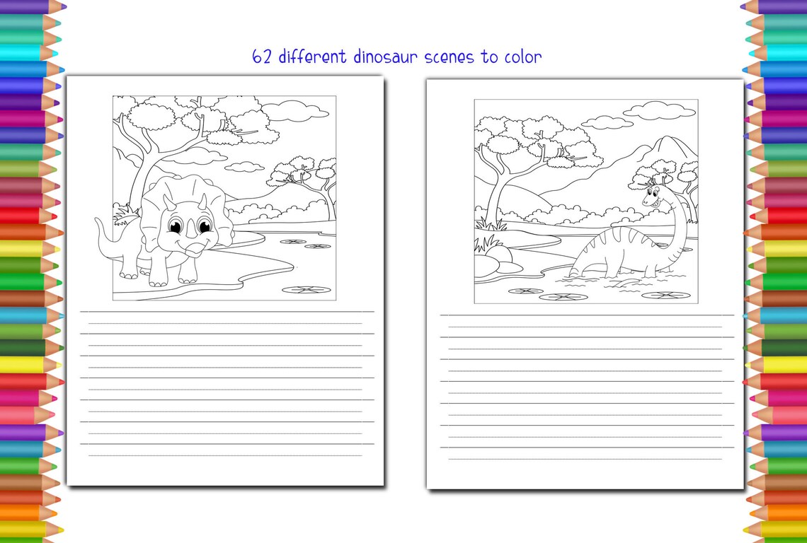 Dinosaur Draw and Write Activity Book - Etsy