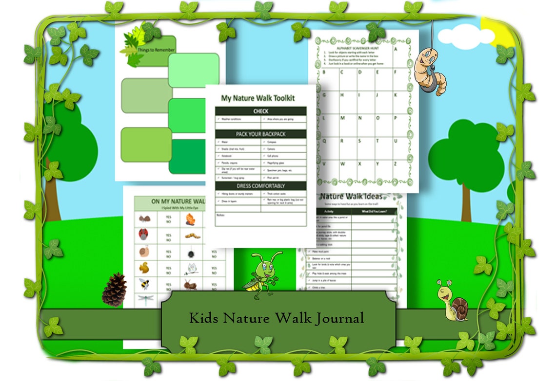 Kids Nature Walk Journal / Printable Outdoor Adventure Workbook ...
