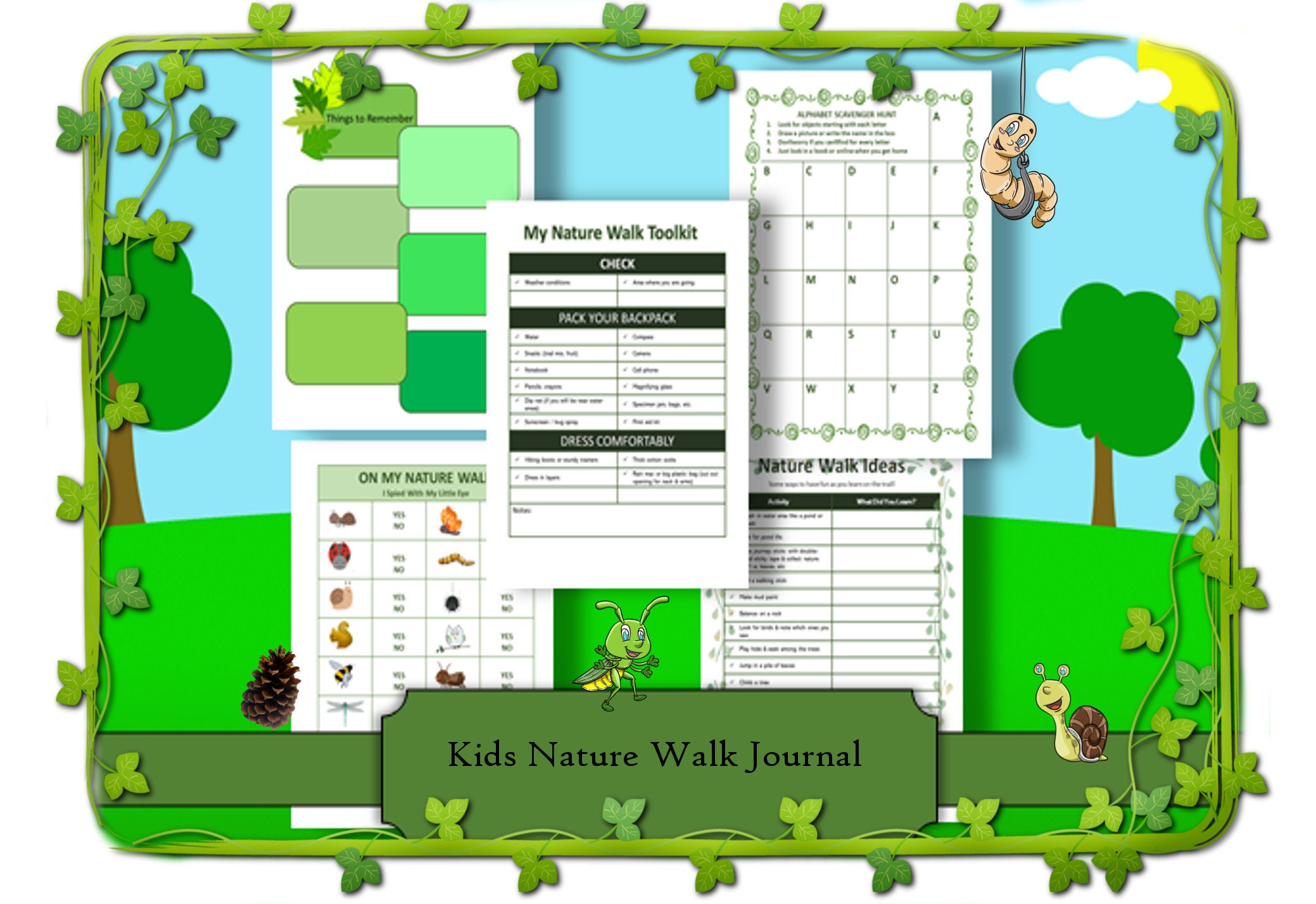 Kids Nature Walk Journal / Printable Outdoor Adventure Workbook ...