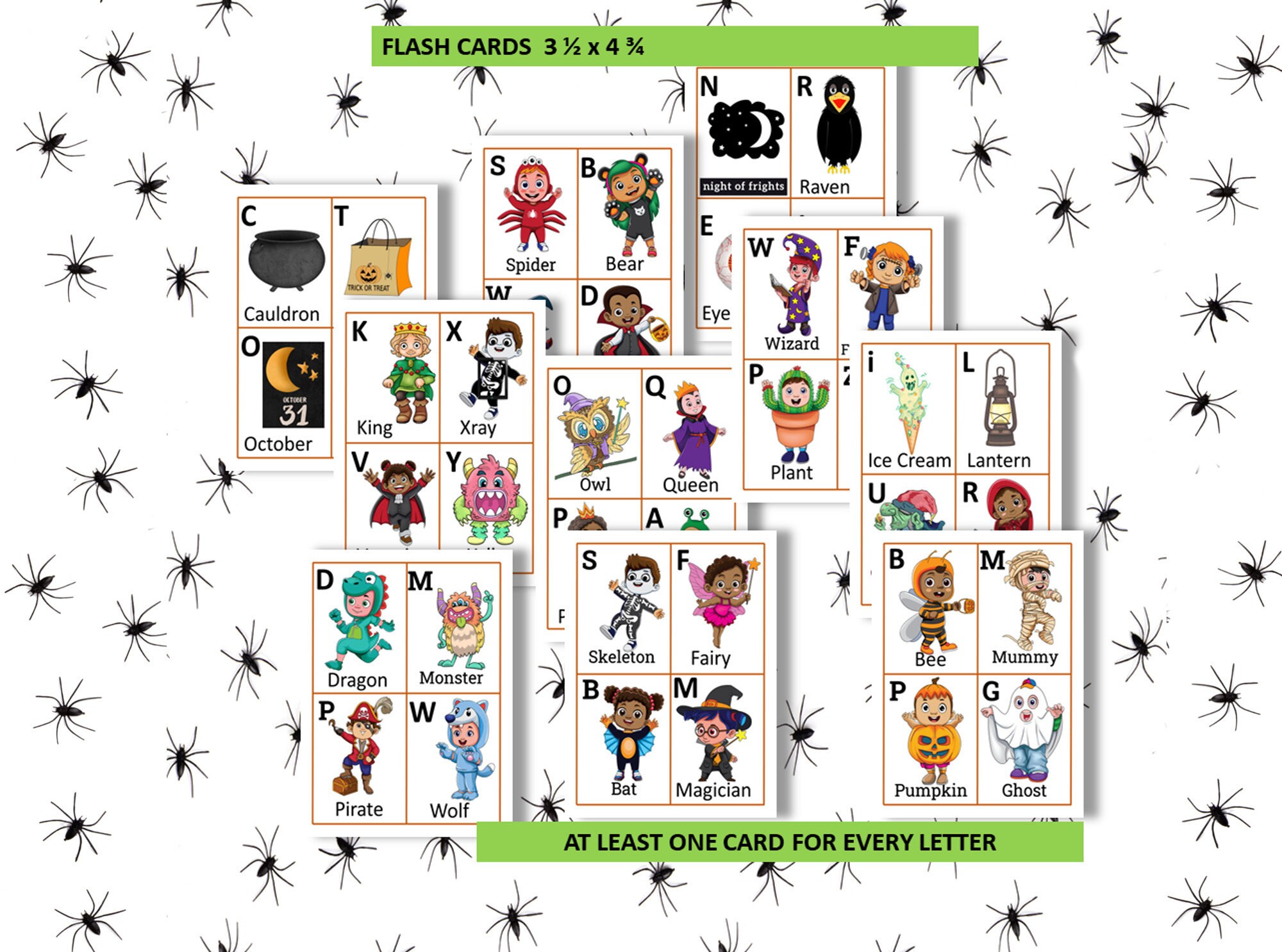 Alphabet Spelling Flashcards, Halloween Games, Halloween Activities - Etsy