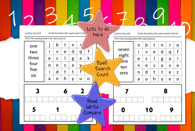 Numbers and Counting Practice Worksheets / 30 Printable - Etsy