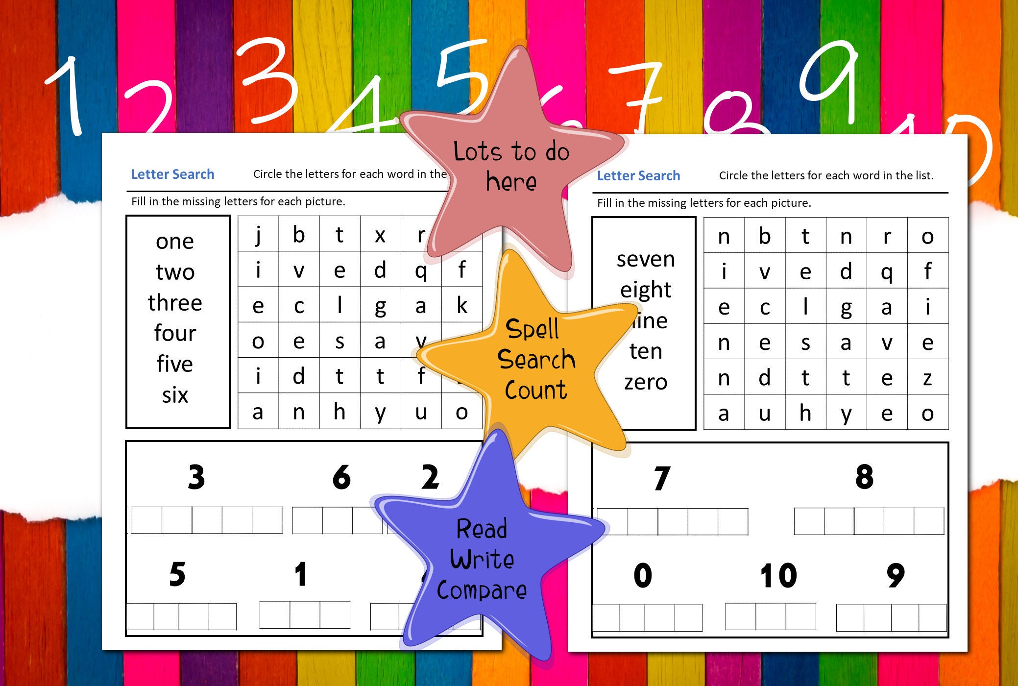 Numbers and Counting Practice Worksheets / 30 Printable Numbers ...
