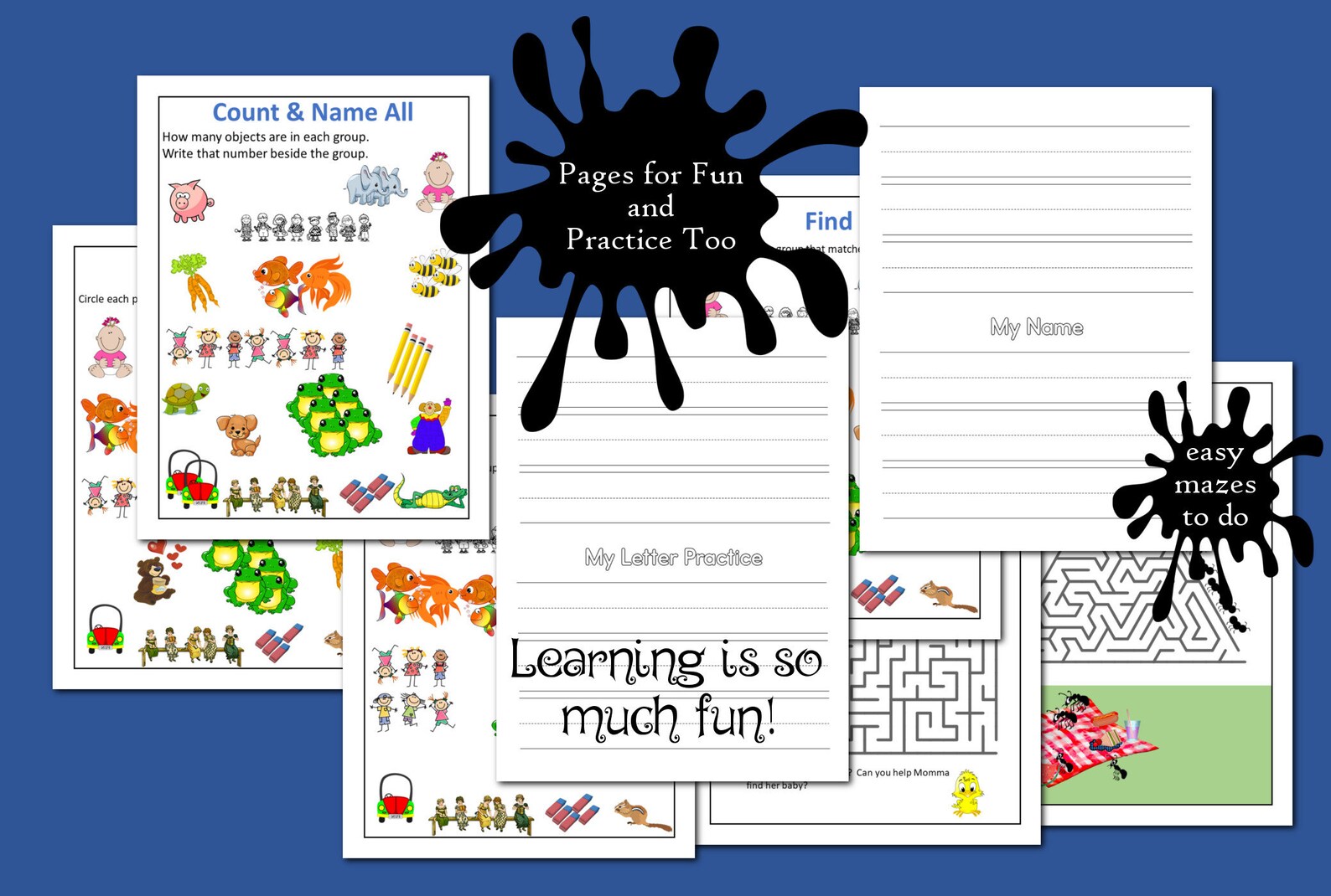 ABC & 123 Worksheets / Letters and Numbers Printables - Etsy