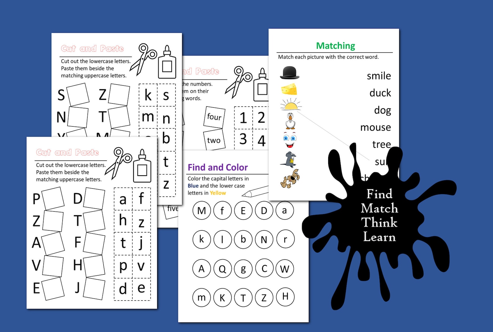 ABC & 123 Worksheets / Letters and Numbers Printables - Etsy