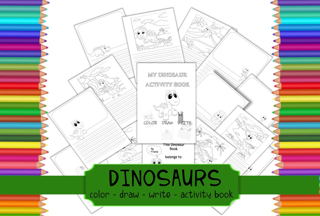 Dinosaur Draw and Write Activity Book - Etsy