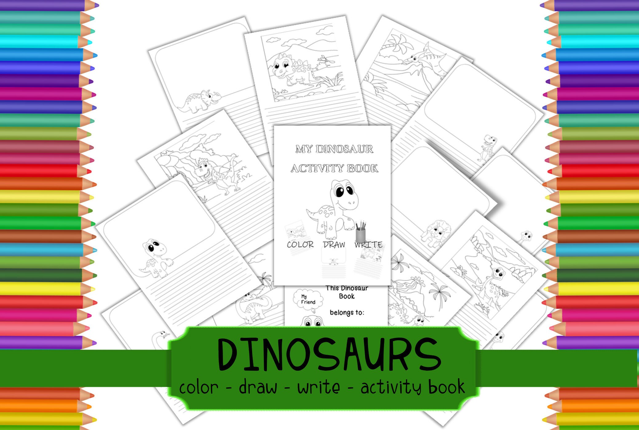 Dinosaur Draw and Write Activity Book - Etsy