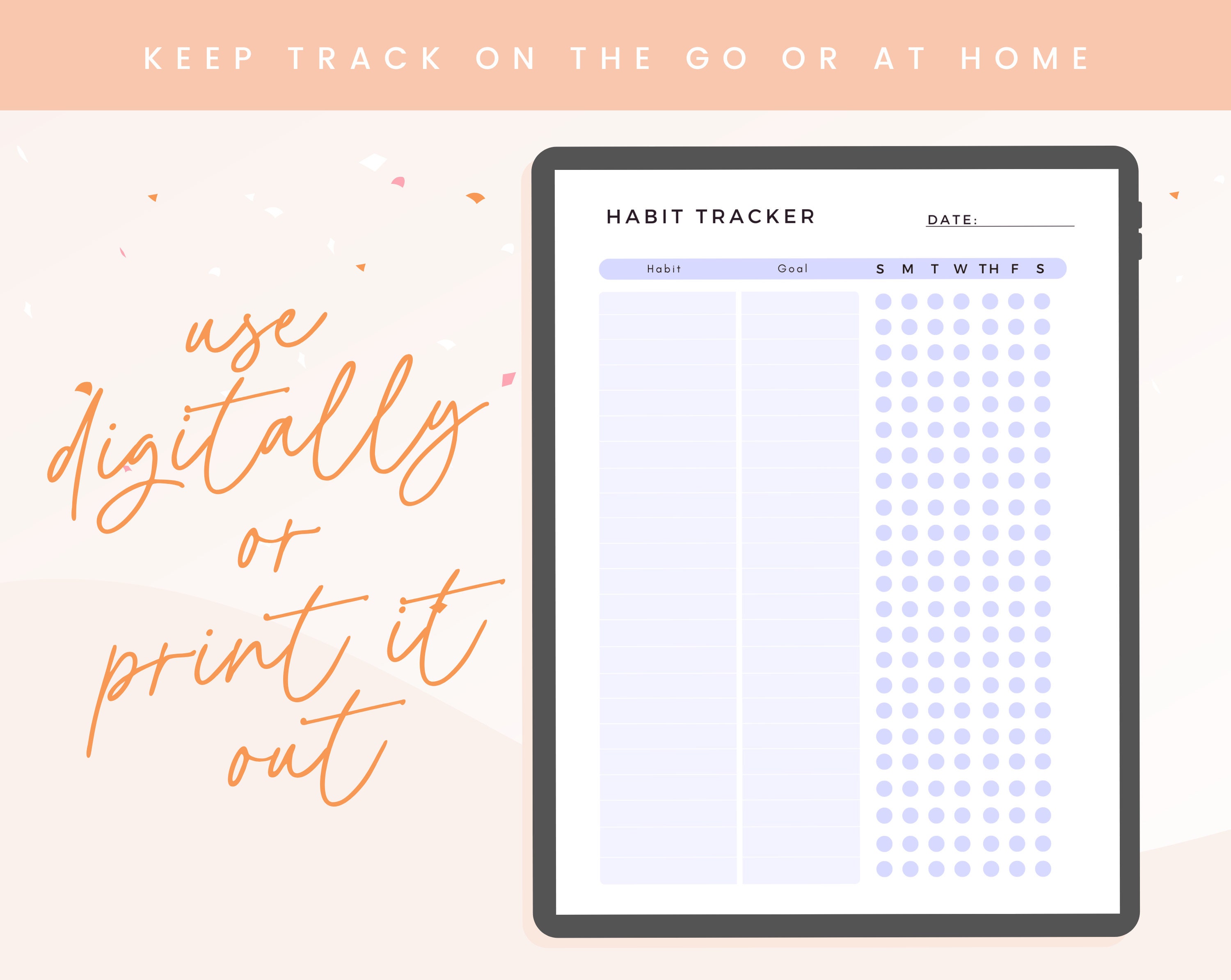 Weekly Habit Tracker Digital Download Habit Tracker Template - Etsy
