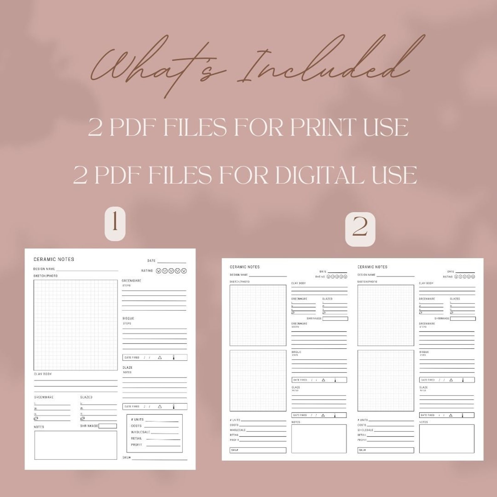 Ceramic Notes, Pottery Journal, Printable Ceramic Journal, Ceramic Log ...